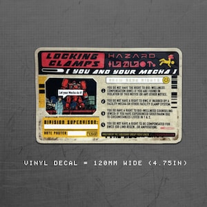 Use Your Mecha Label Vinyl Decal - Distressed Cyberpunk Anime Laptop ...