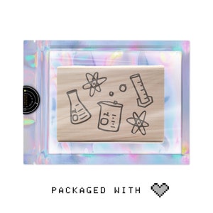 Lab Glassware Rubber Stamp Chemistry Teacher Stamp Beaker, Flask, and ...