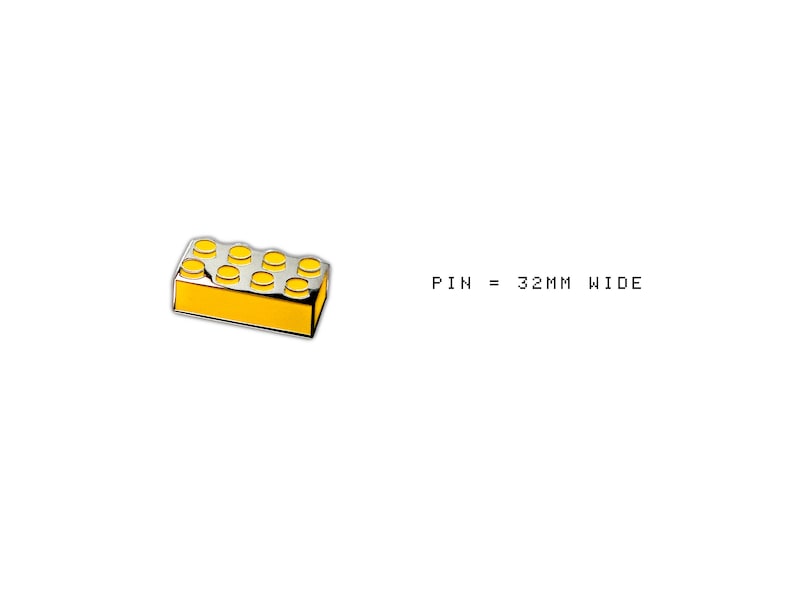 Building Block Enamel Pins - Golden Brick Lapel Pin / Brooch - Minifig ...
