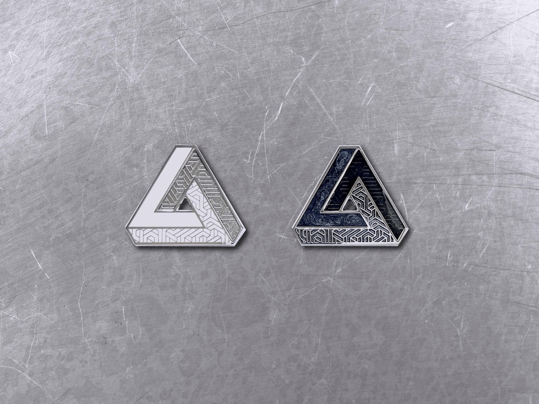 Penrose Triangle Enamel Pin - Futuristic / Minimal Lapel Pin - Optical ...