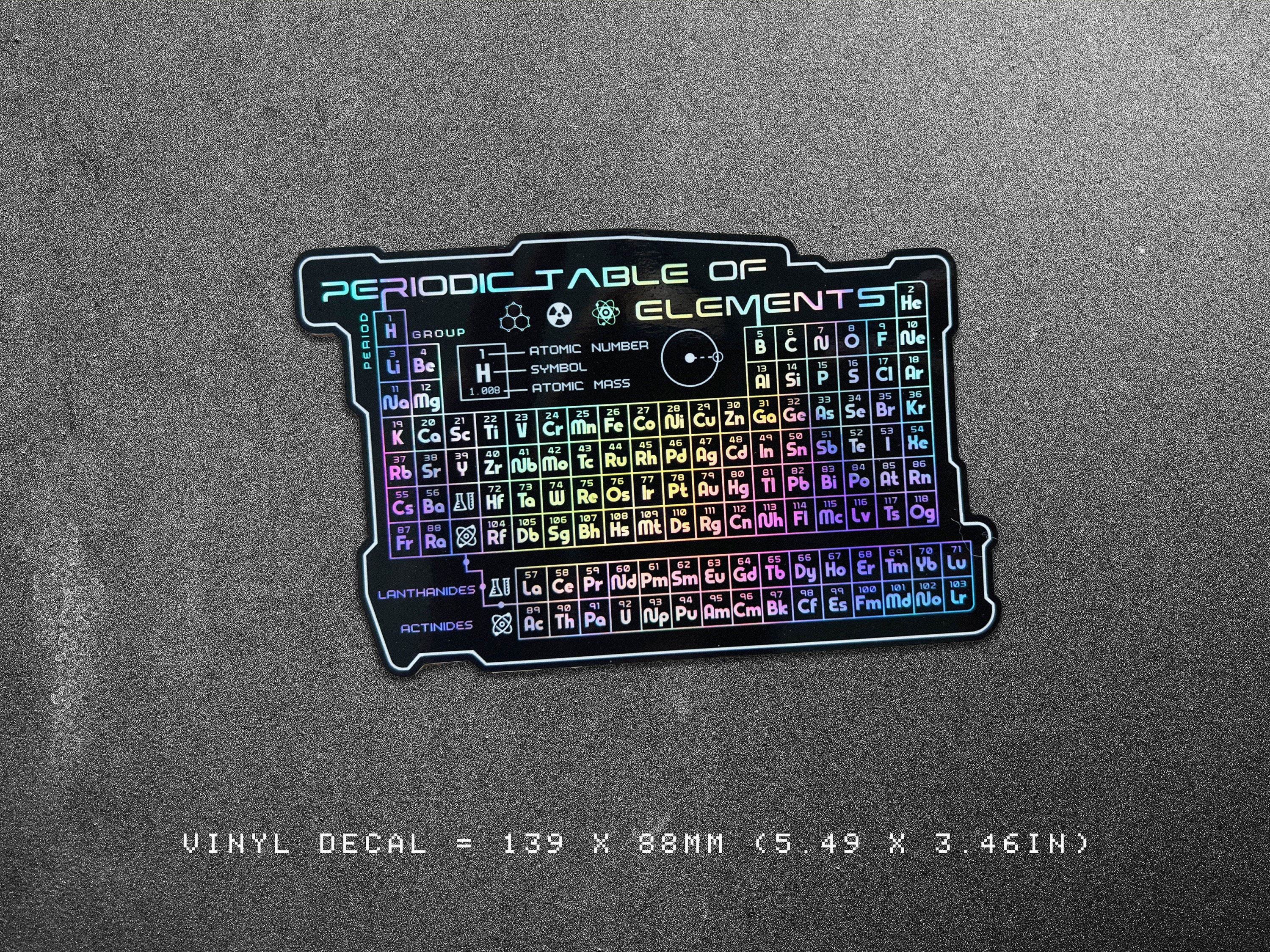 Periodic Table Holographic Vinyl Decal - Cyberpunk Laptop Sticker ...