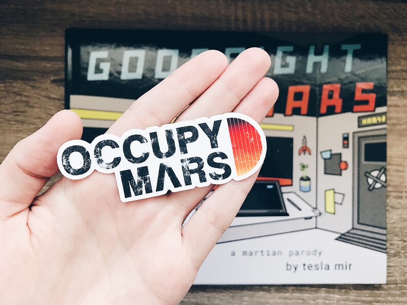 Occupy Mars Illustrated Sticker Space Logo Vinyl Decal | Etsy