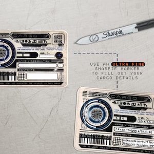 Dystopian Cargo Label Vinyl Decal - Distressed Cyberpunk Spaceship ...