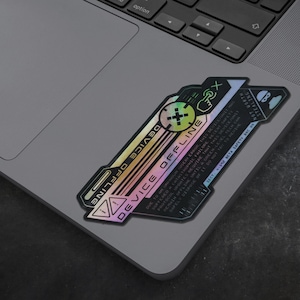 Device Offline Holographic Vinyl Decal - Manual Override Cyberpunk ...