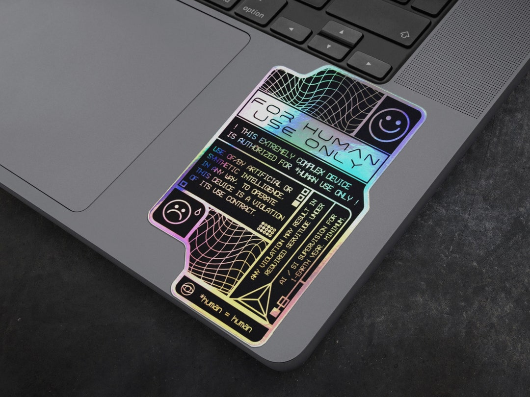 Anti-a.i. (ish) Holographic Vinyl Decal - Cyberpunk Laptop Sticker ...