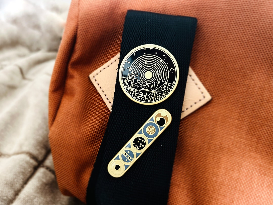 Planetary Art Deco Pin - Minimalist Lapel Pin / Celestial Badge ...