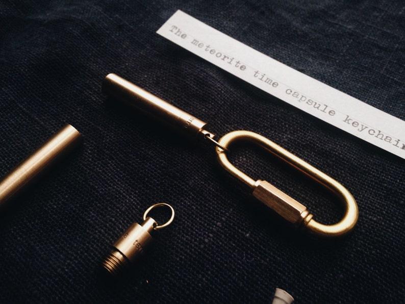 Meteorite Fragment Time Capsule Men's Brass Glass Vial | Etsy