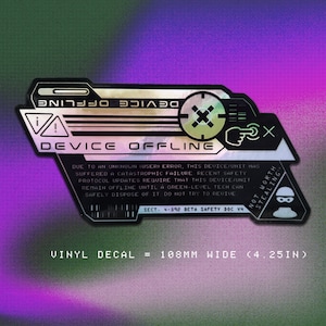 Device Offline Holographic Vinyl Decal - Manual Override Cyberpunk ...