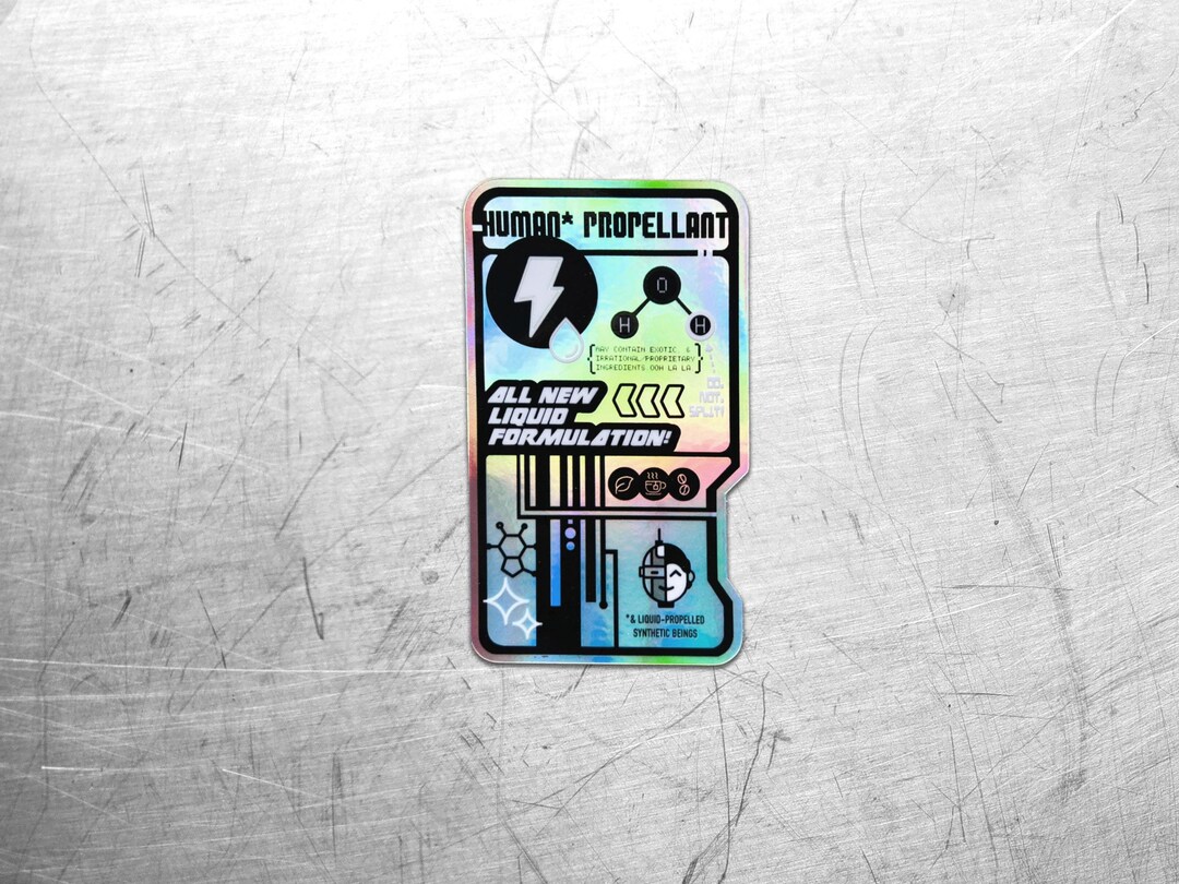 Human Propellant Holographic Vinyl Decal - Cyberpunk Water Bottle ...