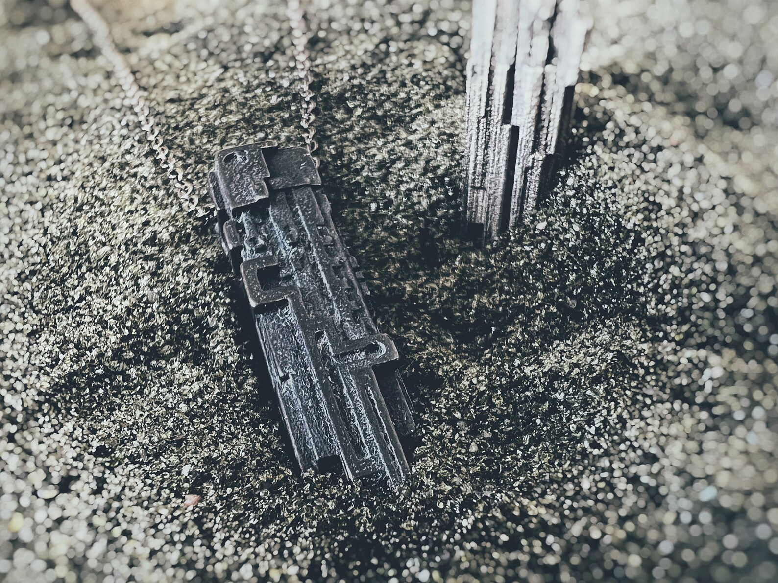 Meteorite Dust Monolith Key Pendant Dystopian Artifact - Etsy