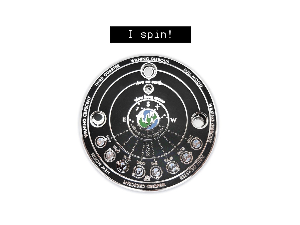 Lunar Phases Enamel Pin Moon Chart Spinner Pin Ultimate - Etsy Australia
