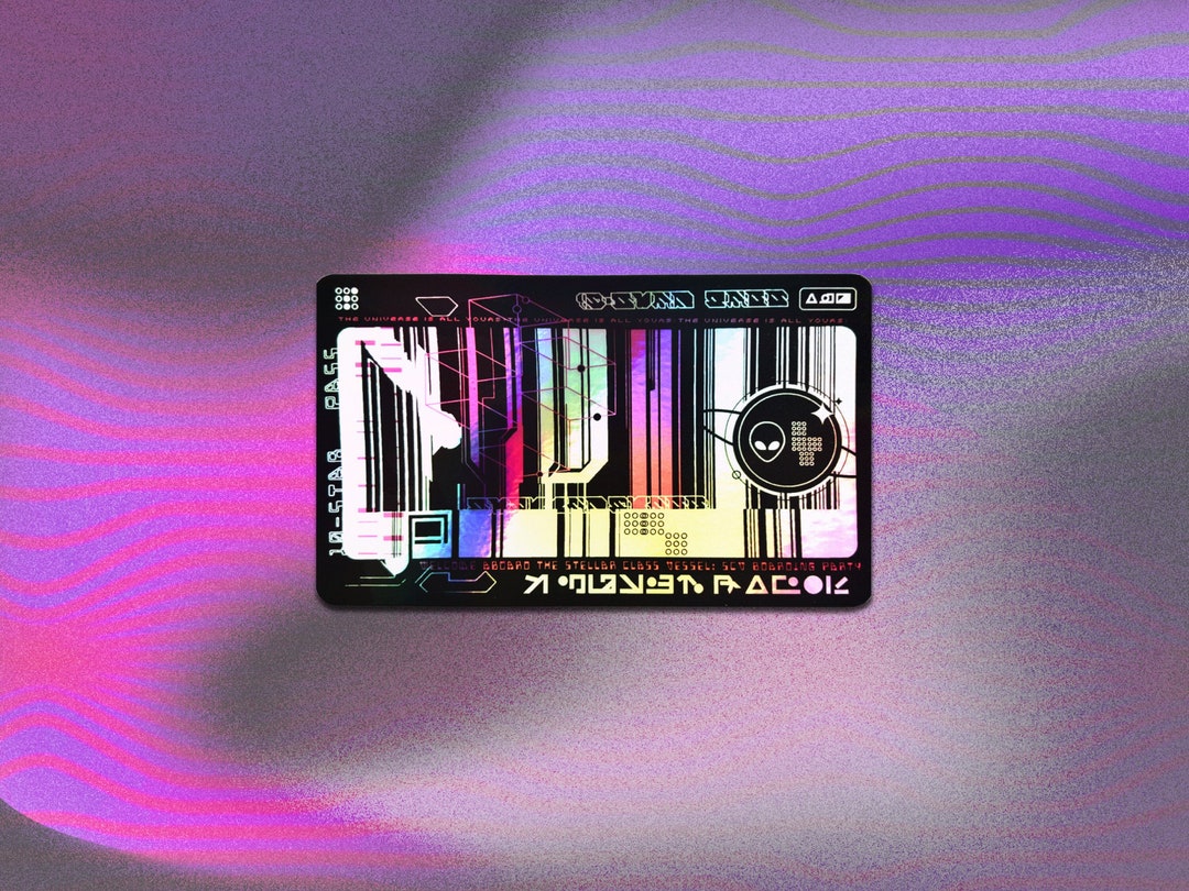 Universe Boarding Pass Holographic Vinyl Decal - Cyberpunk Laptop ...