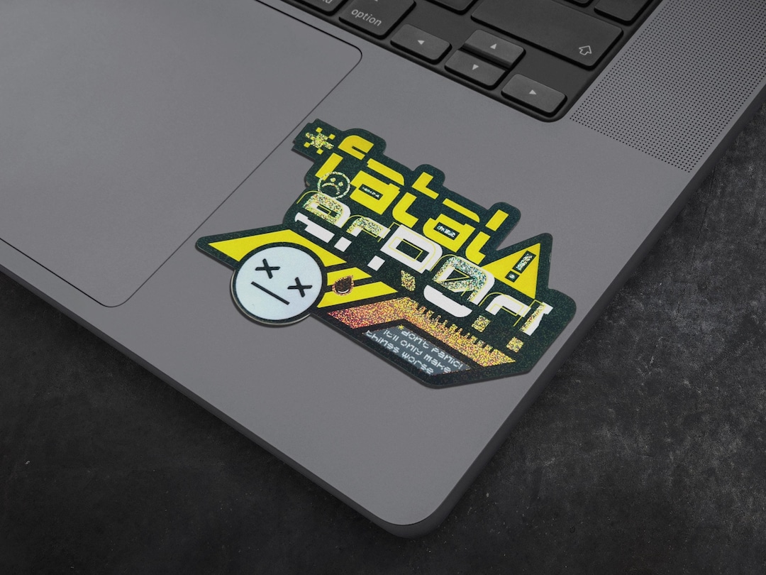 Fatal Error Holographic Pixelated Vinyl Decal - Cyberpunk Laptop ...