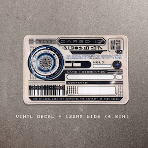 Dystopian Cargo Label Vinyl Decal - Distressed Cyberpunk Spaceship ...