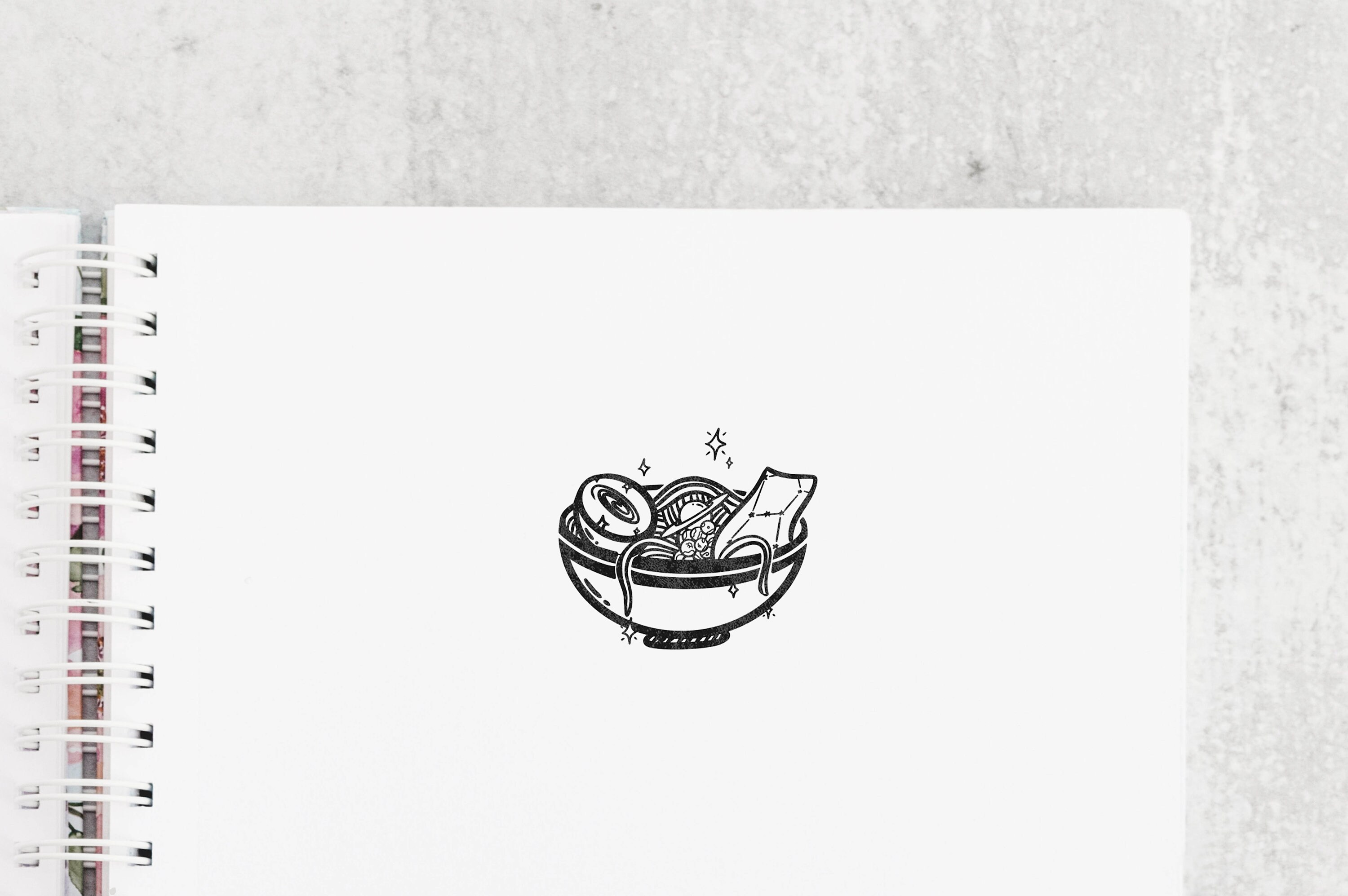 Cosmic Ramen Rubber Stamp Cute Kawaii Space Stamp | Etsy