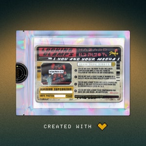 Use Your Mecha Label Vinyl Decal - Distressed Cyberpunk Anime Laptop ...