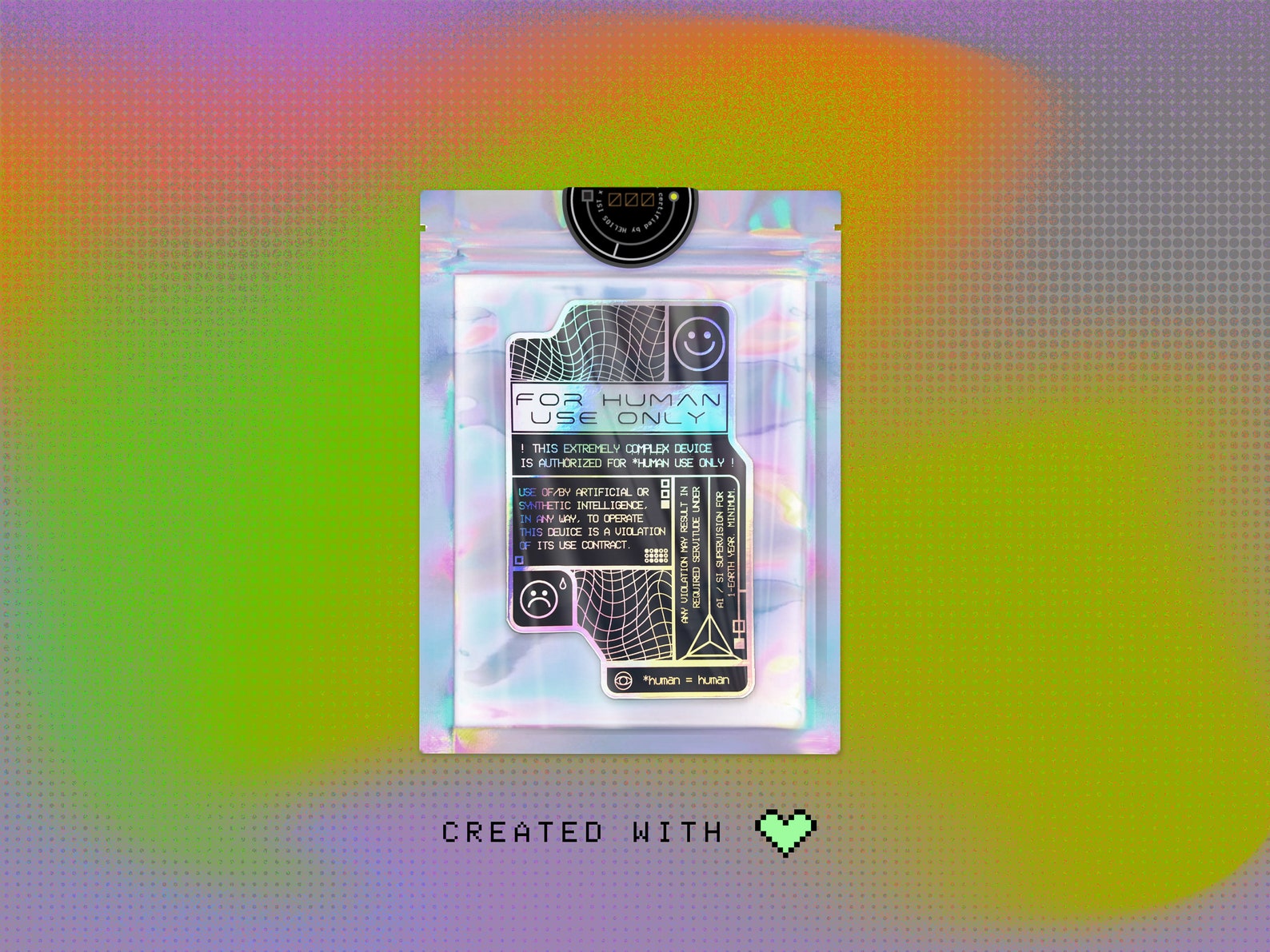 Anti-a.i. ish Holographic Vinyl Decal Cyberpunk Laptop Sticker ...