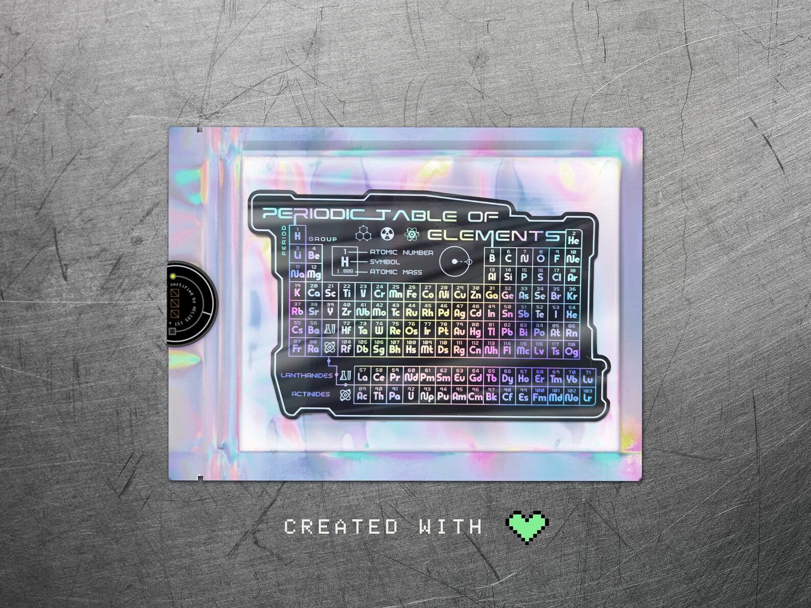 Periodic Table Holographic Vinyl Decal - Cyberpunk Laptop Sticker ...