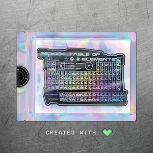 Periodic Table Holographic Vinyl Decal - Cyberpunk Laptop Sticker ...