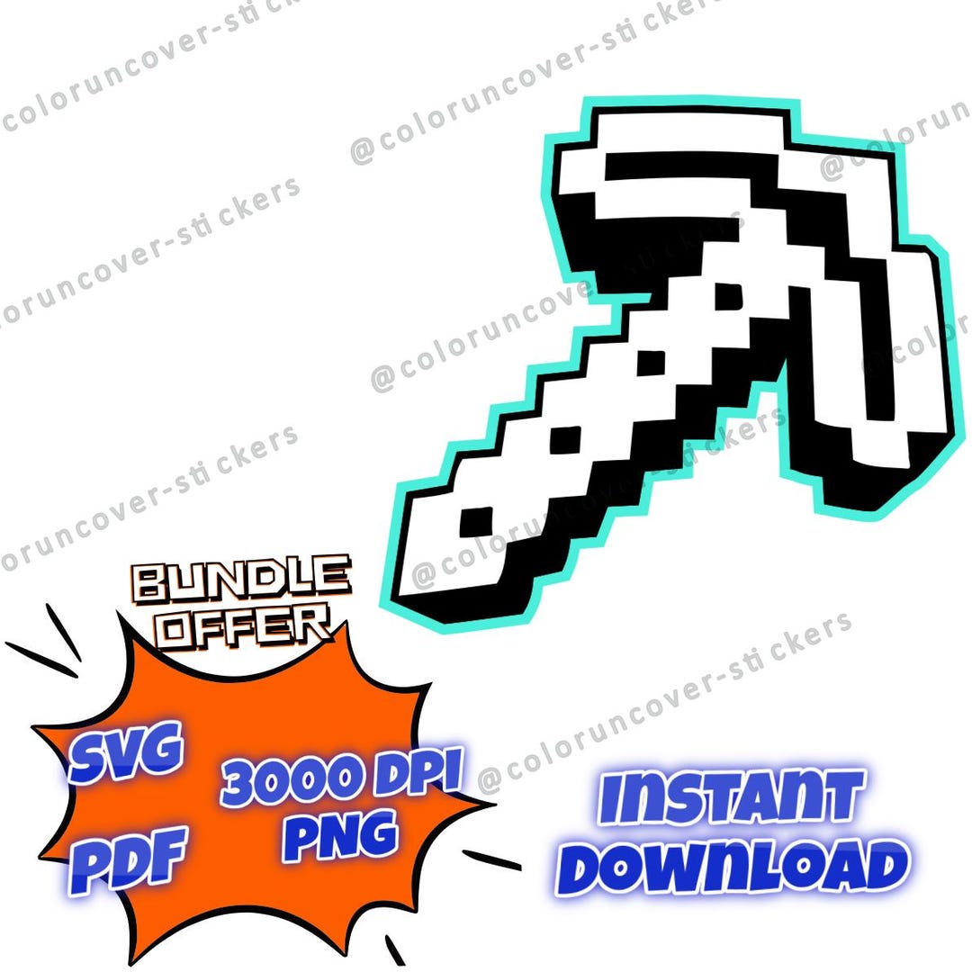 Mine Svg, Mine Png, Pickaxe PNG, Pickaxe Svg, Mine Clipart, Minecraft ...