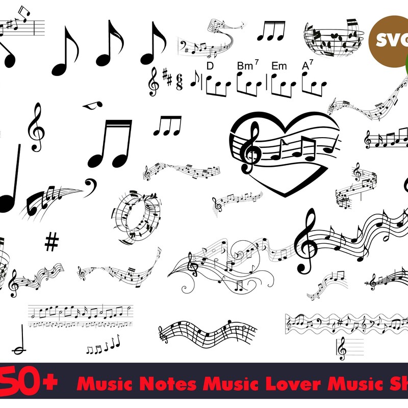 Music Notes Svg - Etsy