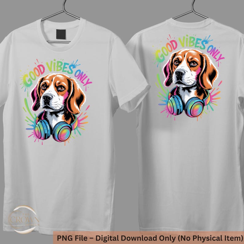 Retro Beagle PNG: Good Vibes Dog Clipart (digital Download - Etsy