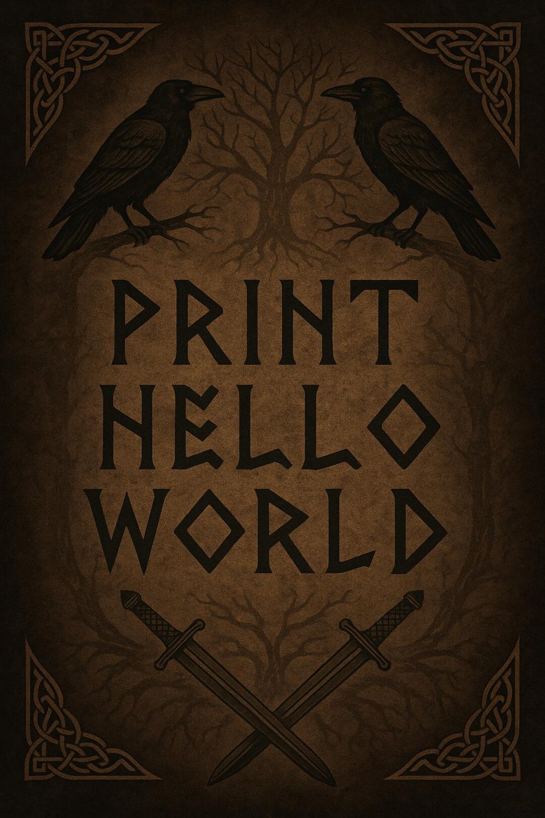 Viking Hello World Poster for Printing - Etsy