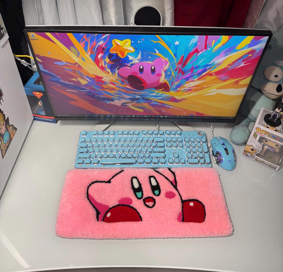 Kirby Keyboard Rug/ Gaming Setup - Etsy