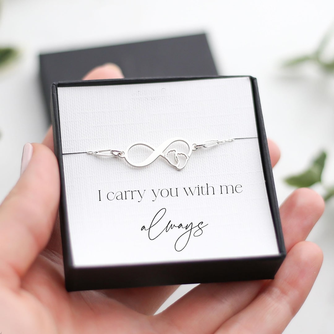 Miscarriage Bracelet Gift, Personalised Infinity Baby Feet Charm ...
