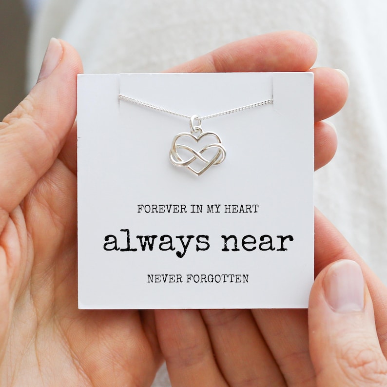 Grief Necklace, Gift for Loss of Loved One, Sterling Silver Heart ...