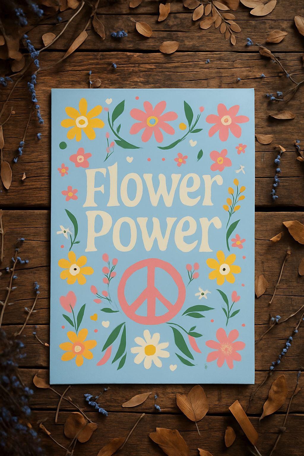 Flower Power Poster: 70s Retro Peace Sign Art (digital Download) - Etsy
