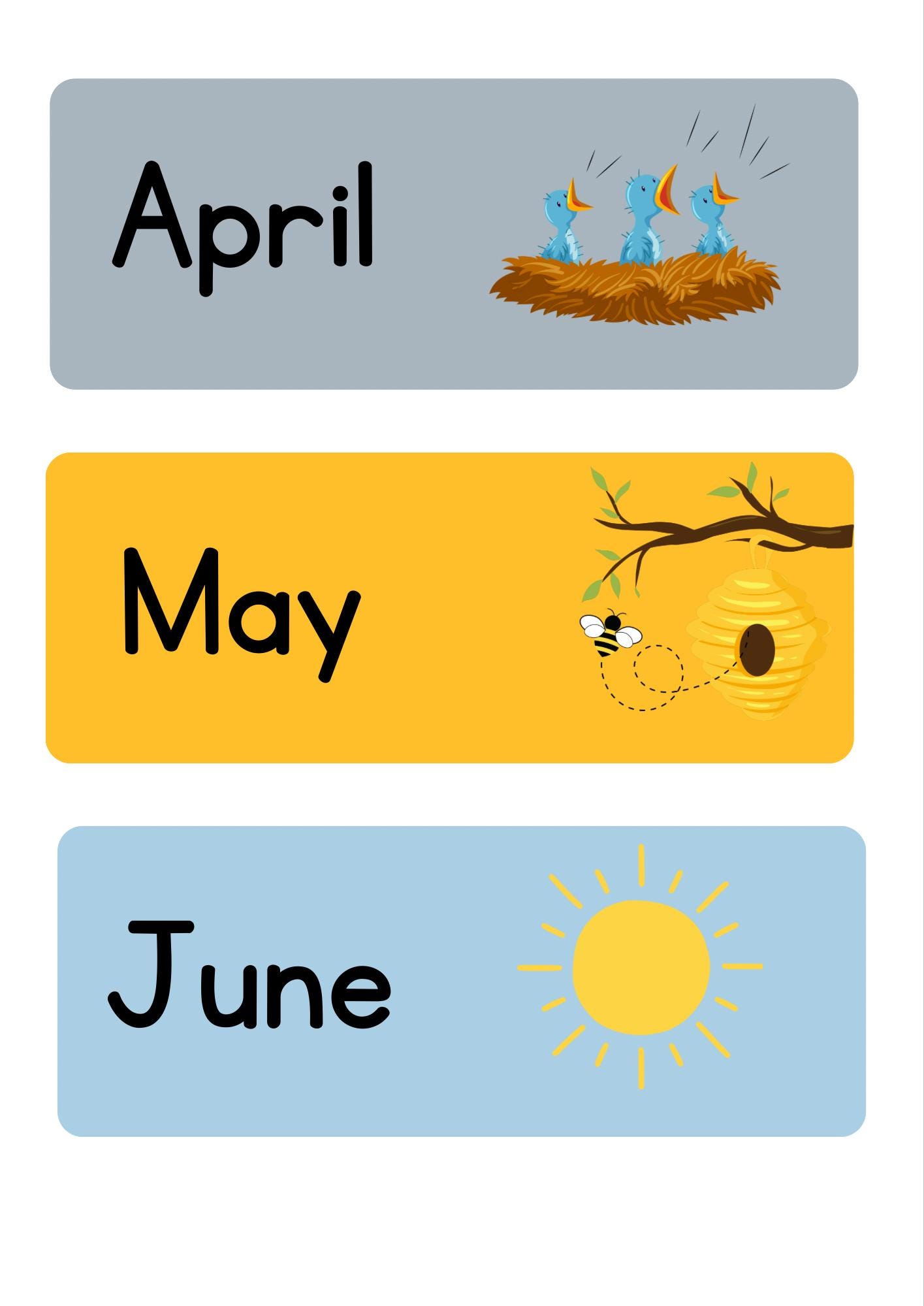 Pastel Rainbow Months of the Year Posters: Classroom Homeschool Decor ...