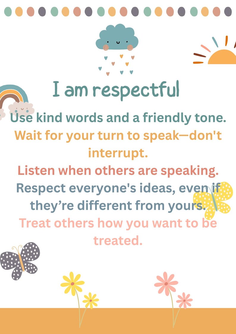 Classroom Rules Poster Set: Earthy Tone Decor, Positive Behavior (PDF ...