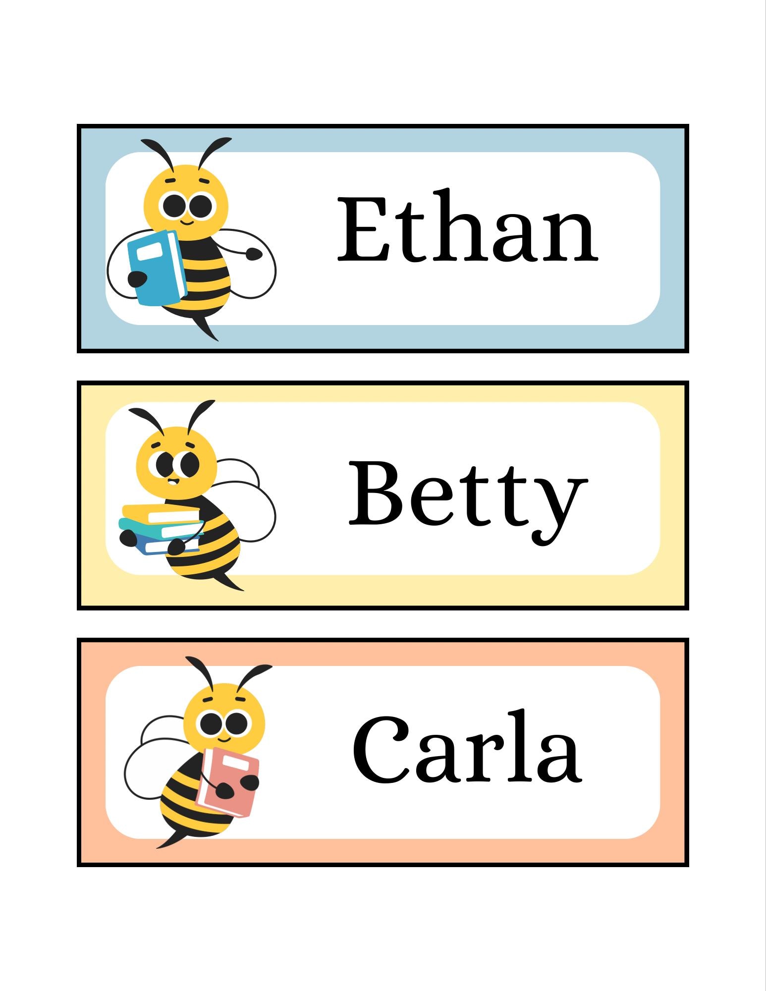 Editable Bee Name Tags – Pastel Classroom Decor (PDF + Canva) - Etsy