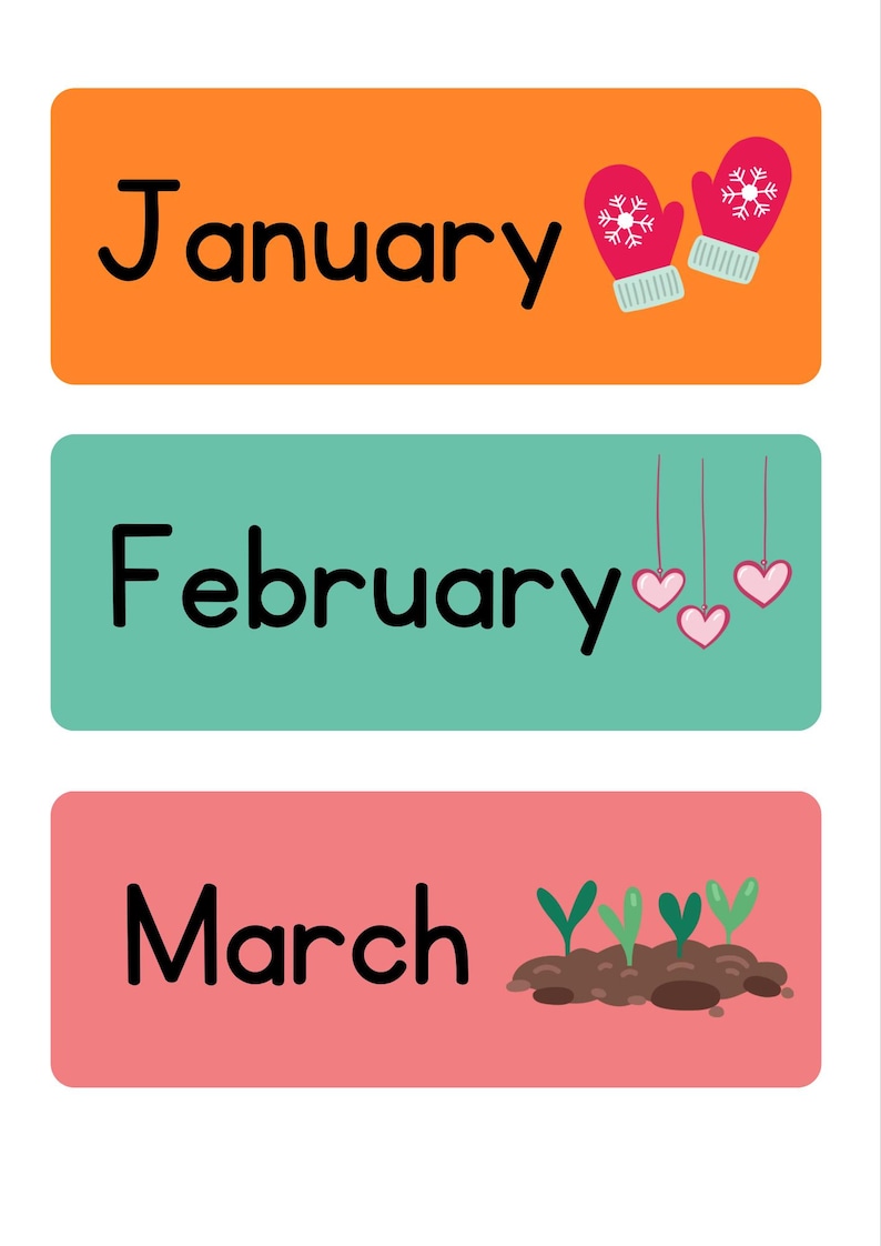 Pastel Rainbow Months of the Year Posters: Classroom Homeschool Decor ...