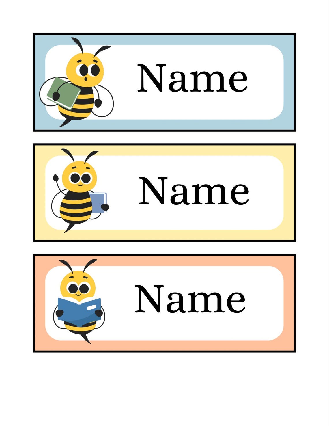 Editable Bee Name Tags – Pastel Classroom Decor (PDF + Canva) - Etsy