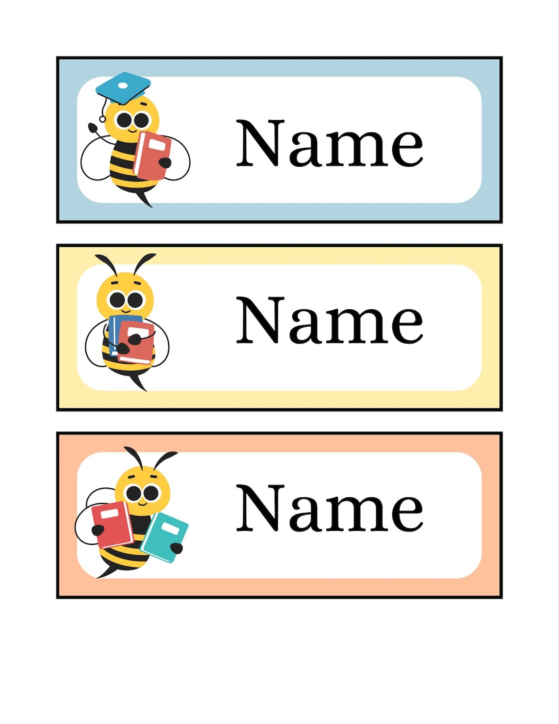Editable Bee Name Tags – Pastel Classroom Decor (PDF + Canva) - Etsy