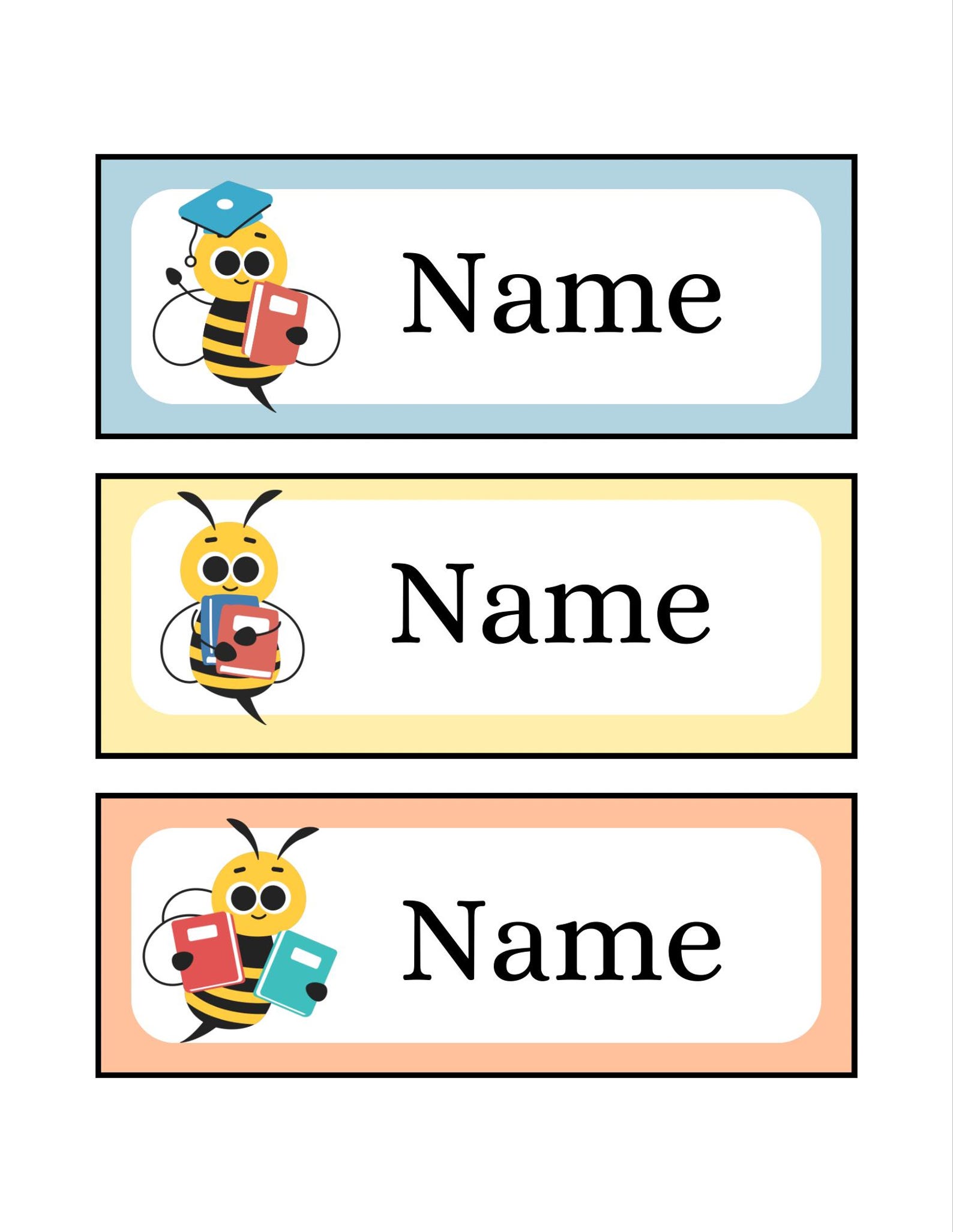 Editable Bee Name Tags – Pastel Classroom Decor (PDF + Canva) - Etsy