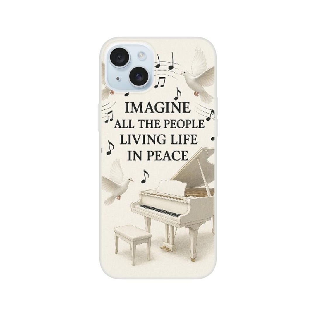 Imagine John Lennon Peace Phone Case - Flexible & Stylish - Clear ...