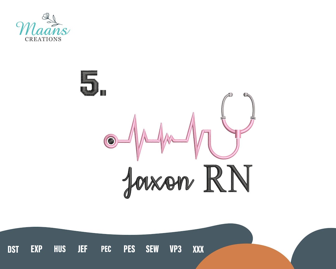 Nurse Embroidery File, Personalized BSN RN Lpn Cma Design, Custom ...