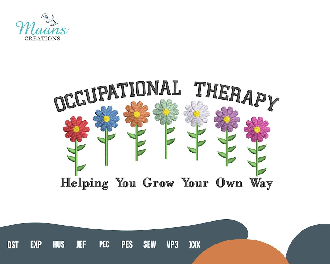 Embroidered Occupational Therapy Designs, OT Machine Embroidery Files ...