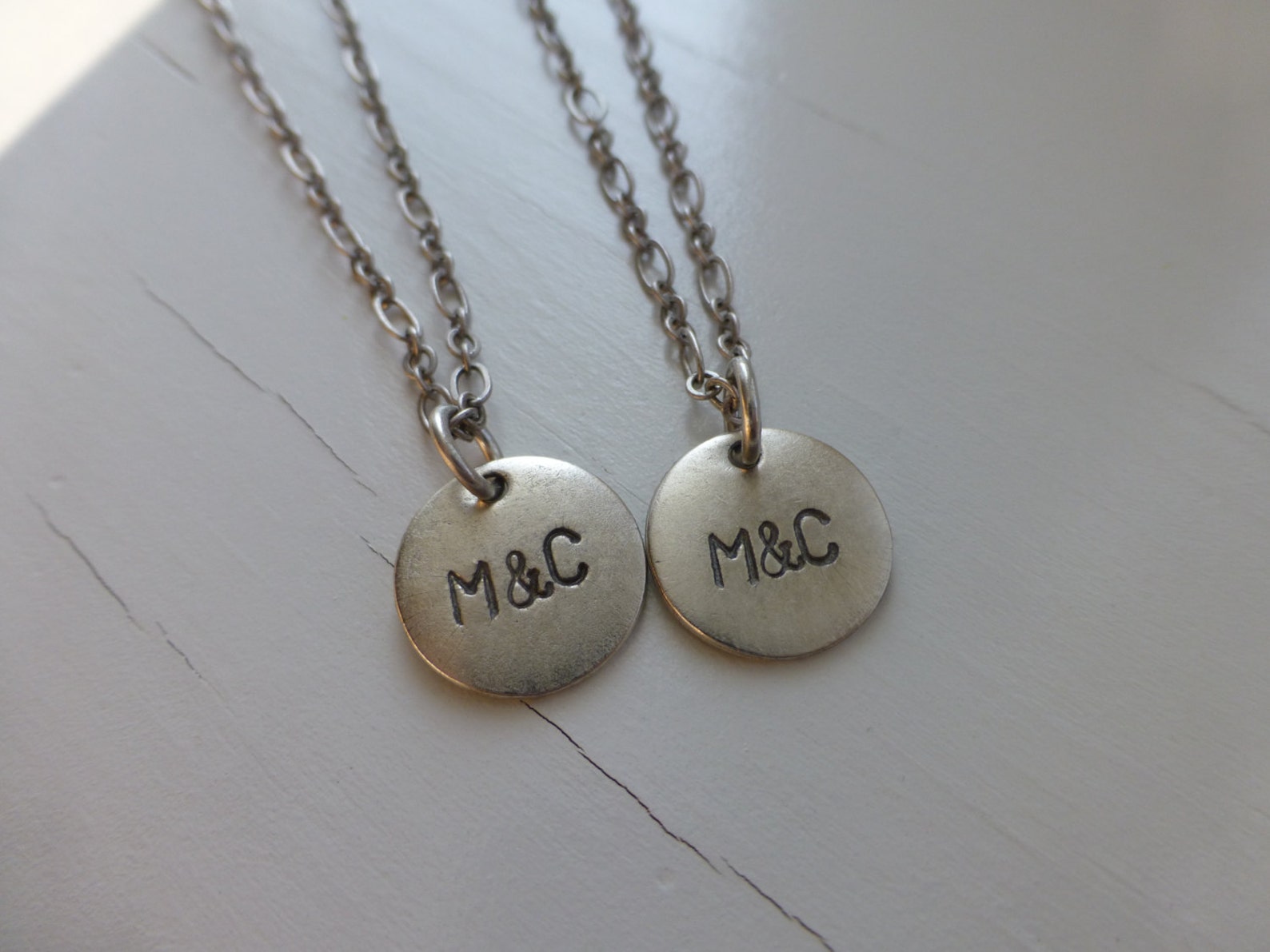 Couples Matching Initials Necklaces Custom Boyfriend | Etsy