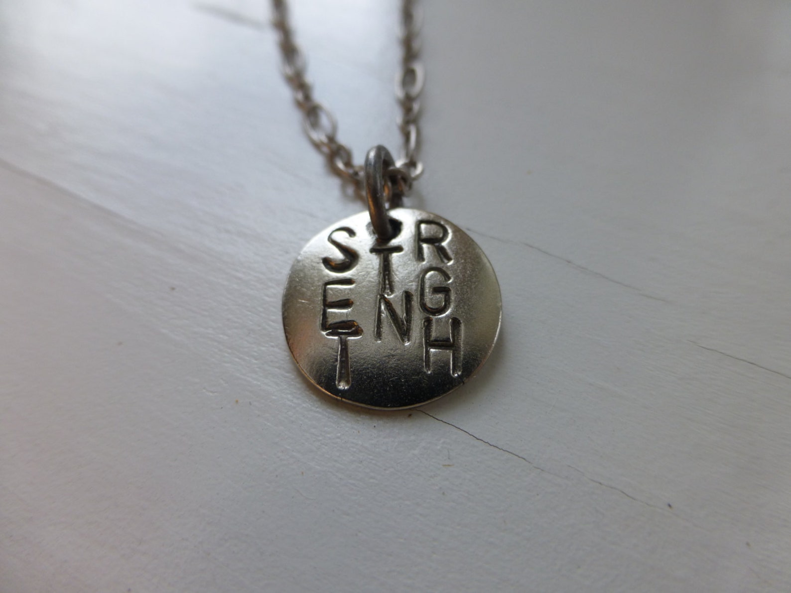 Strength Necklace, Inspirational Hand Stamped Jewelry, Mental Health ...