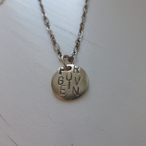 FORGIVEN Necklace, Hand Stamped Metal Necklace, Christian Jewelry ...