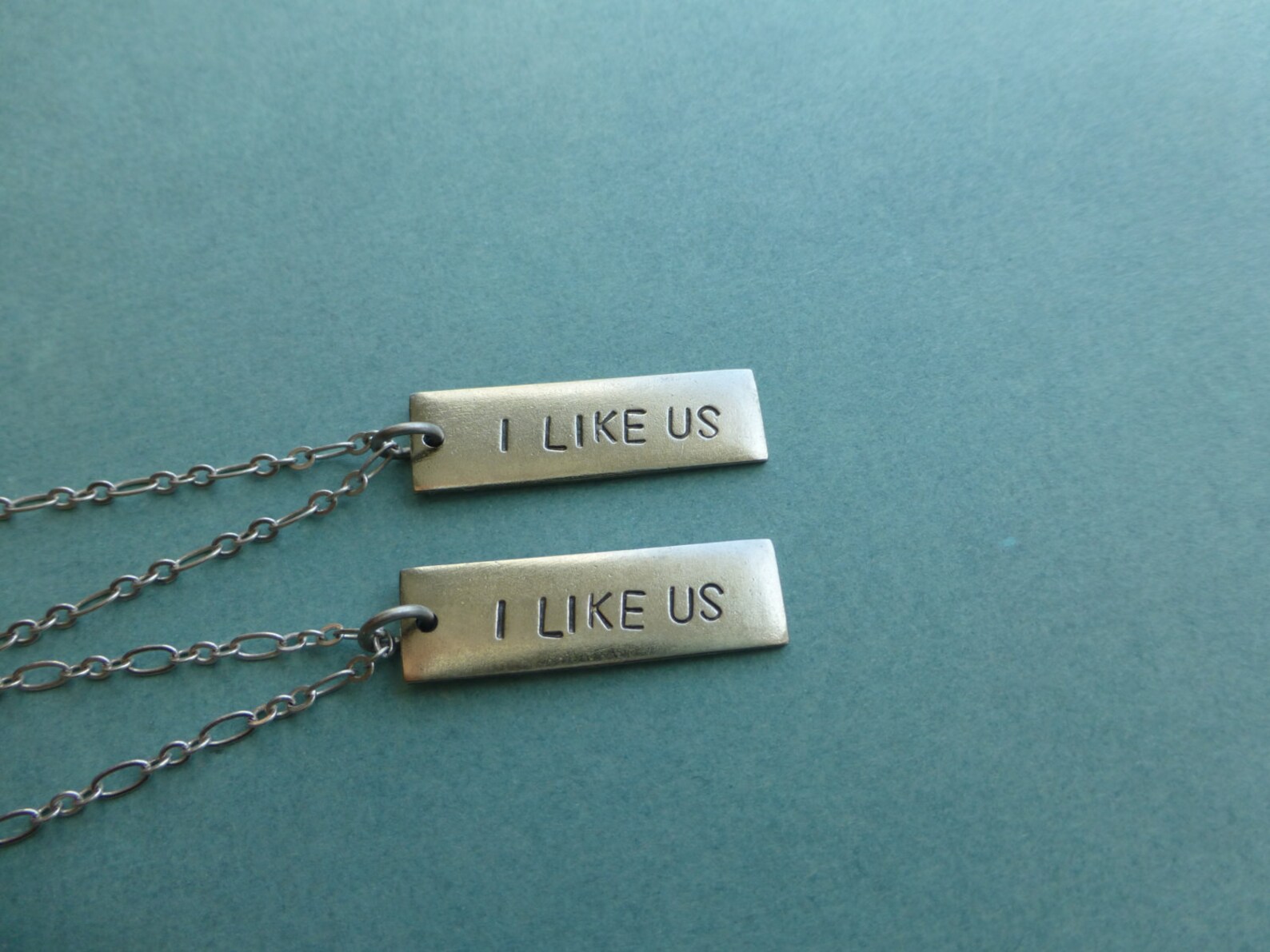 I Like Us Matching Couples Necklaces Hand Stamped Jewelry | Etsy