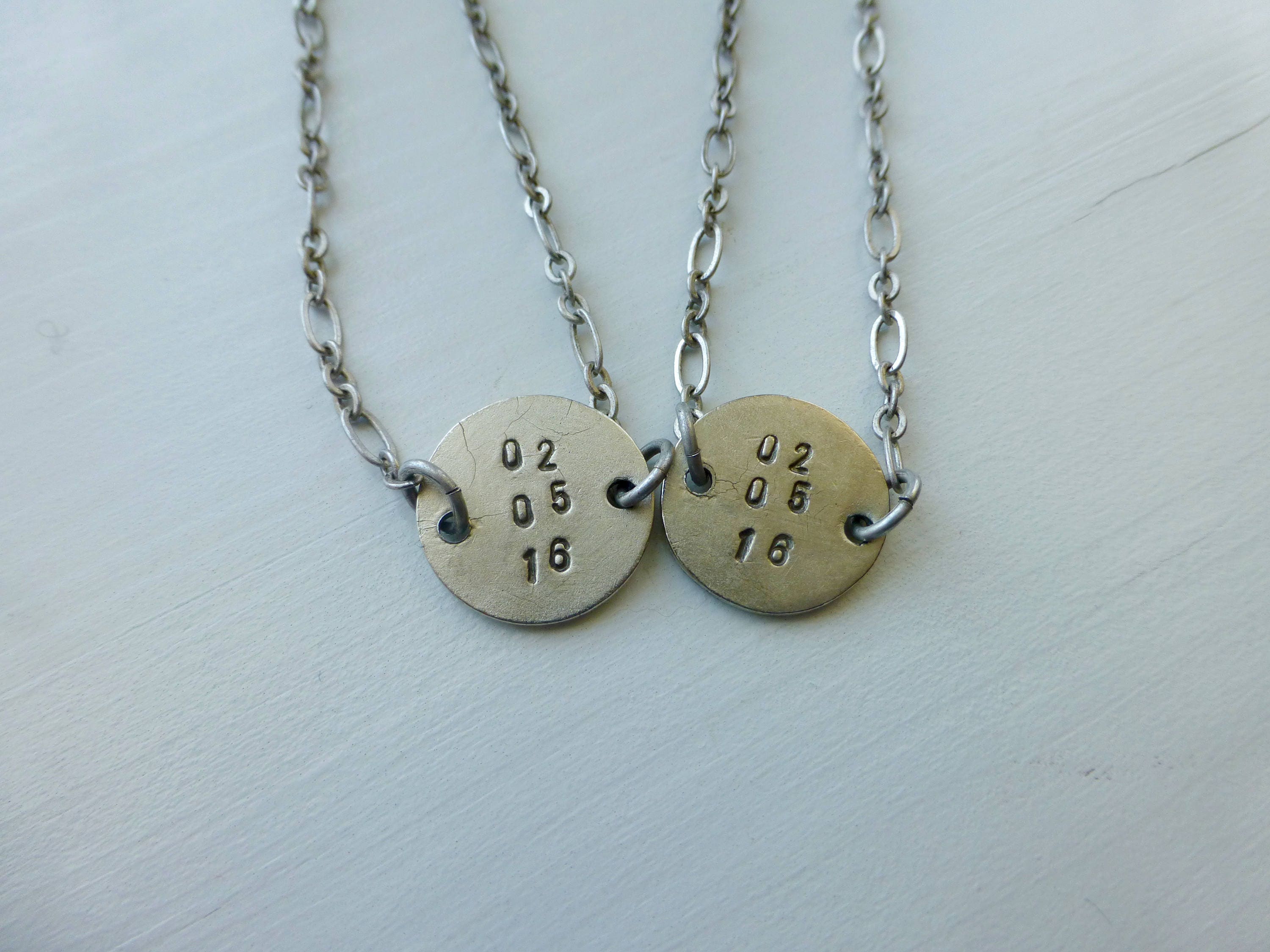 Couples Custom Made Bracelets Initials Date Hand Stamped | Etsy