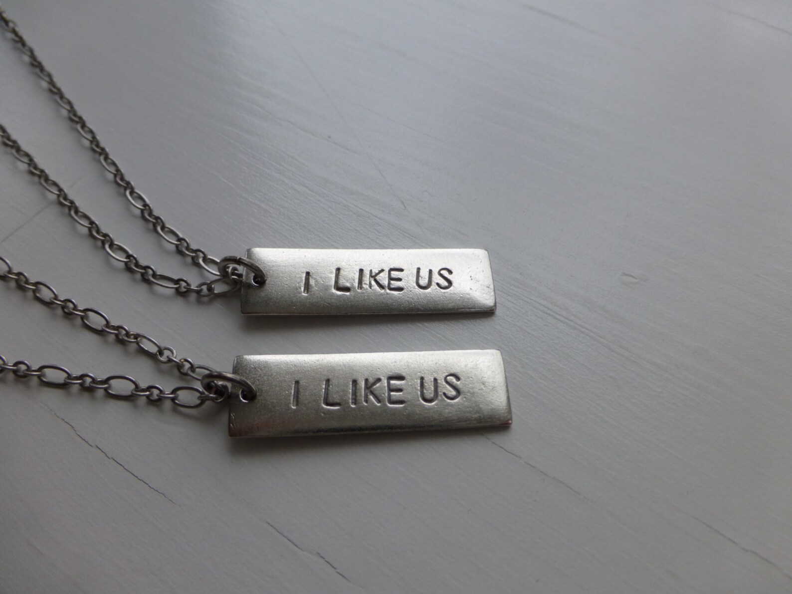 I Like Us Matching Couples Necklaces Hand Stamped Jewelry | Etsy