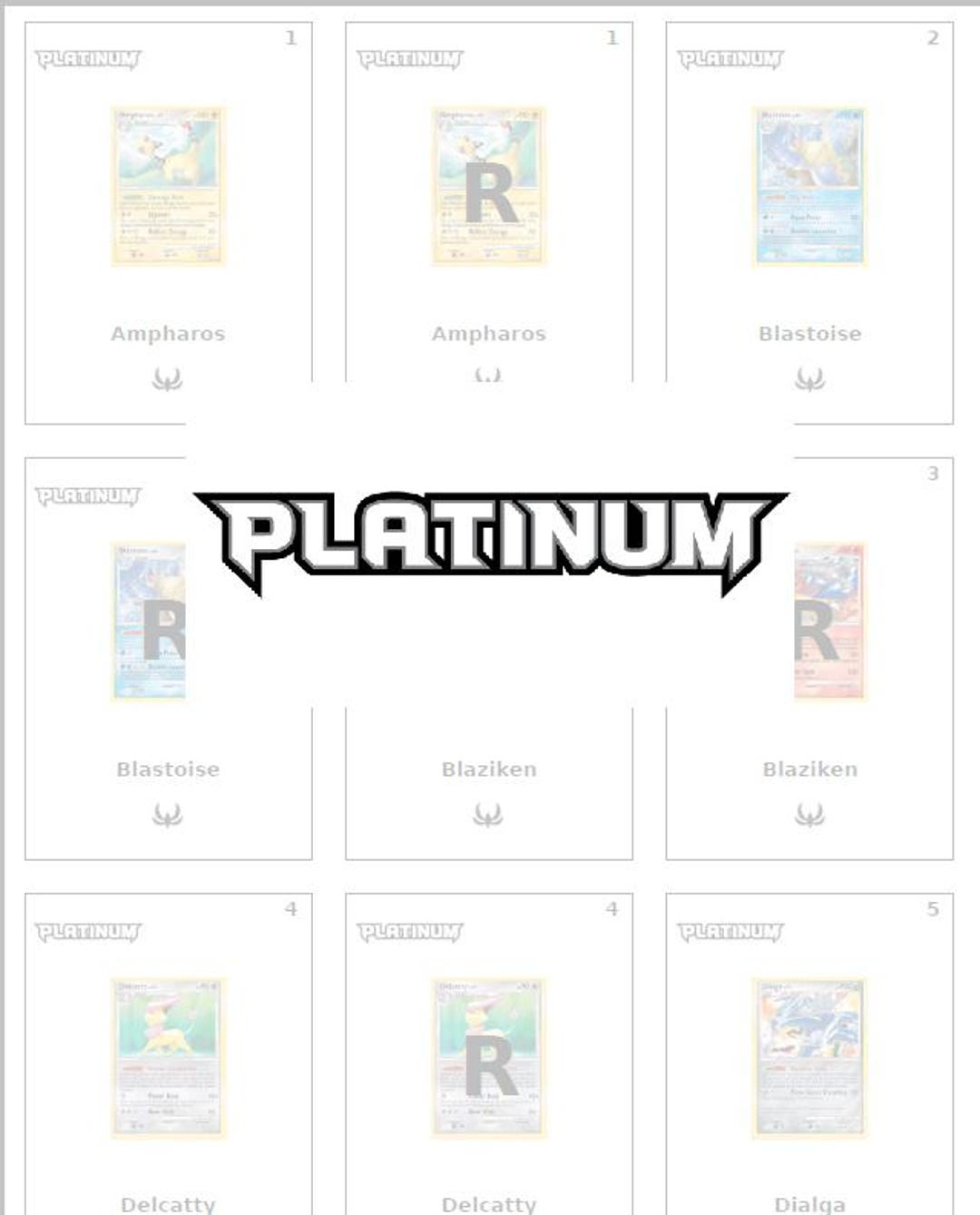 Pokémon Master Set Placeholders – Platinum Era | All Sets (2009) | With ...
