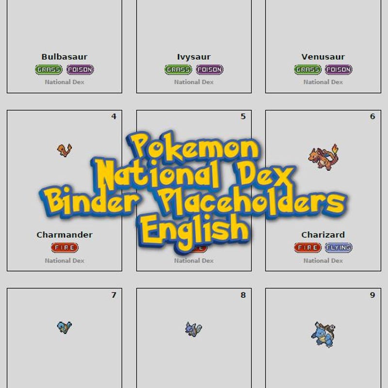 Pokedex Placeholders - Etsy