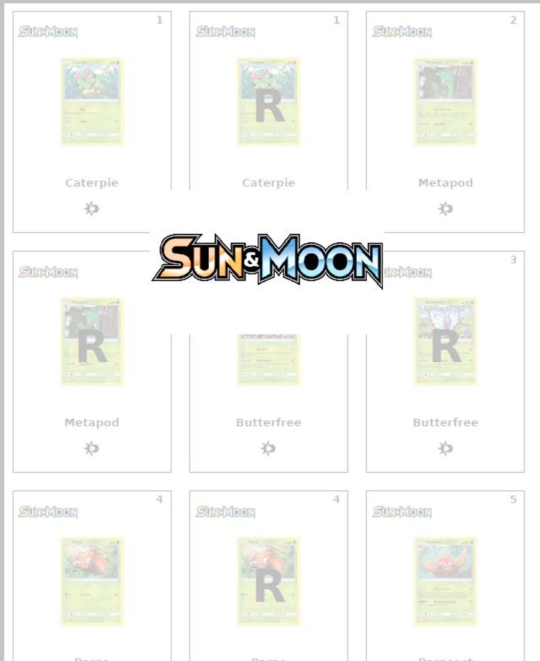 Pokémon Master Set Placeholders – Sun & Moon Era | All Sets (2017-2019 ...